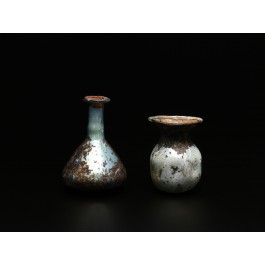 Two Roman Glass Flasks | Medusa Ancient Art